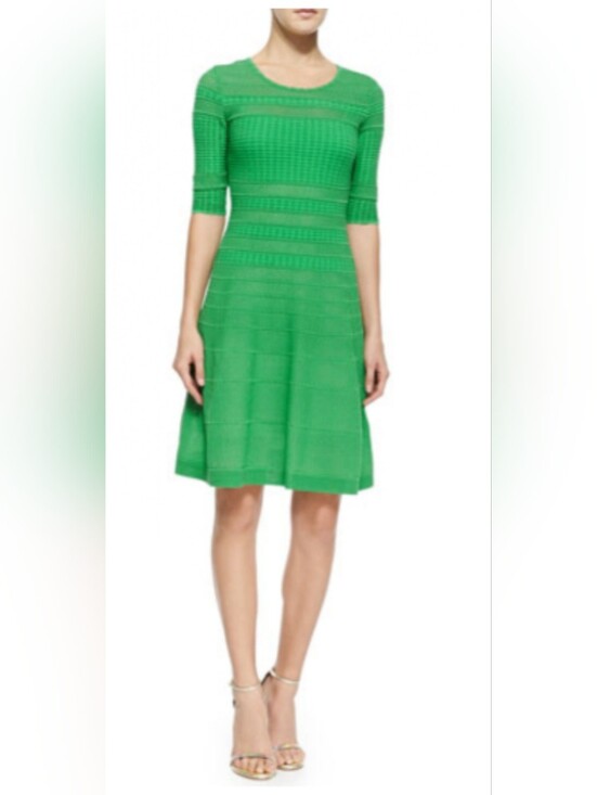 Missoni | Dresses | Missoni Emerald Green Textured Midi Dress Short ...